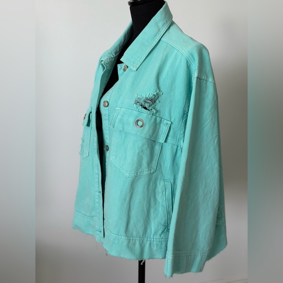 Vintage | Jackets & Coats | Vintage Turquoise Denim Jacket | Poshmark